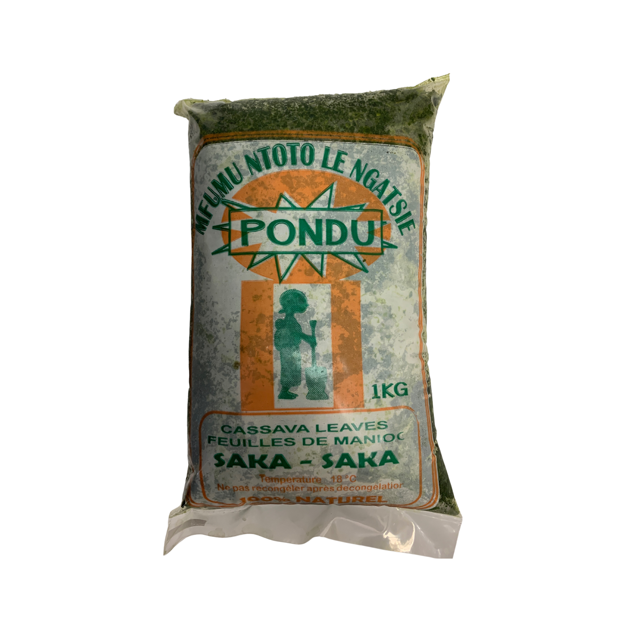 PONDU – Frozen Cassava Leaves (Saka Saka), 1KG – ClessenzaBeautyStore